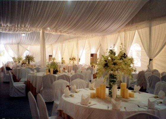 PVC Tarpaulin Garden Party Tent , Outside Tent Weddings 5 M Bay Distance