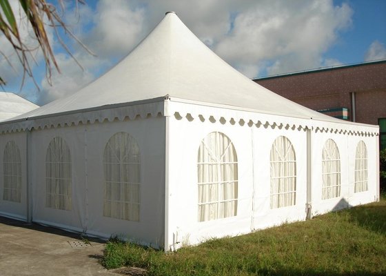 Romantic White Canvas Tent , 100 Person Tent Hot DIP Galvanized Steel