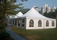 Romantic White Canvas Tent , 100 Person Tent Hot DIP Galvanized Steel