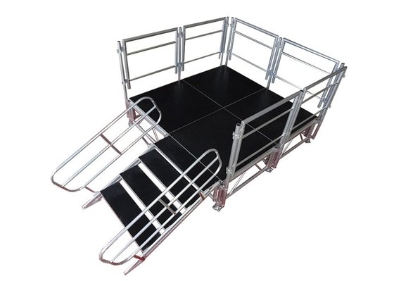 Safety Aluminum Stage Platform / Stable Aluminum Stage Deck With Guardrail