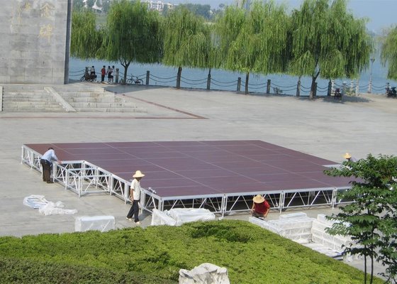 Deep Red Aluminum Stage Platform 1.22 x 2.44 Meter Easy Installation