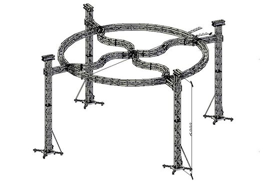 350 Kg Circular Aluminum Roof Truss 50*3 Millimeter Dia Main Tube CE Standard